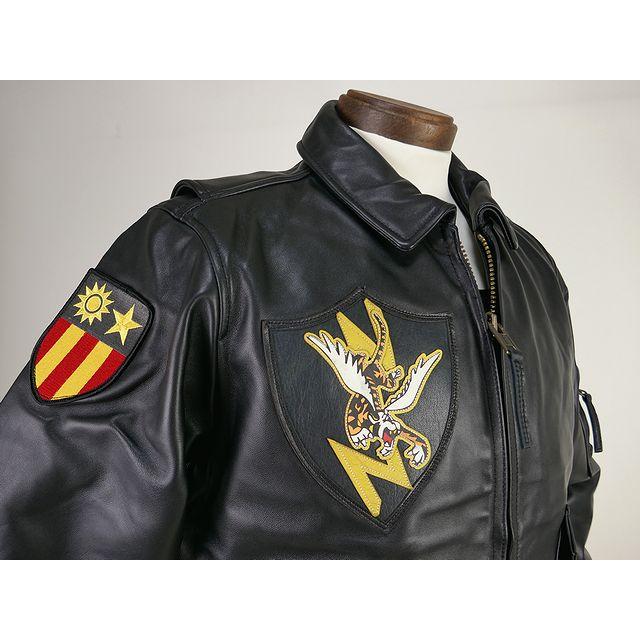 HOUSTON 【送料無料 39%OFF】HOUSTON ヒューストン シープスキン レザー CWU-45P フライトジャケット PATCH CUSTOM NO.8194 BLACK_Mサイズ ...