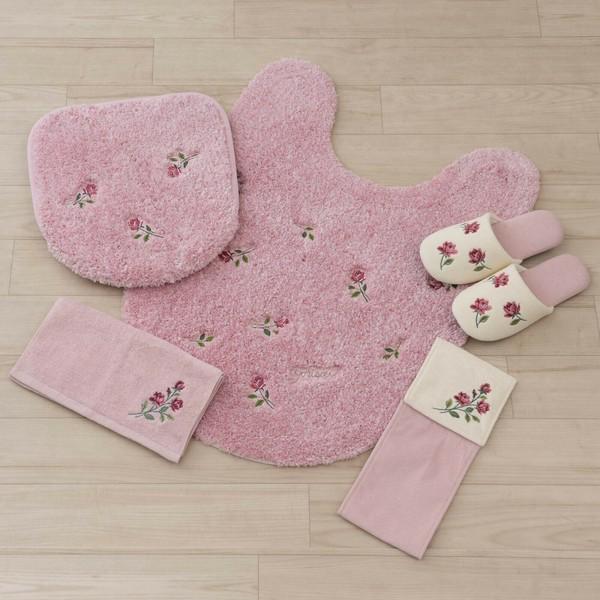 センコー yorisou ミニローズ刺繍が可憐な スイートローズ ペーパーホルダーカバー ピンク 優しいカラー パステルカラー トイレタリー ...