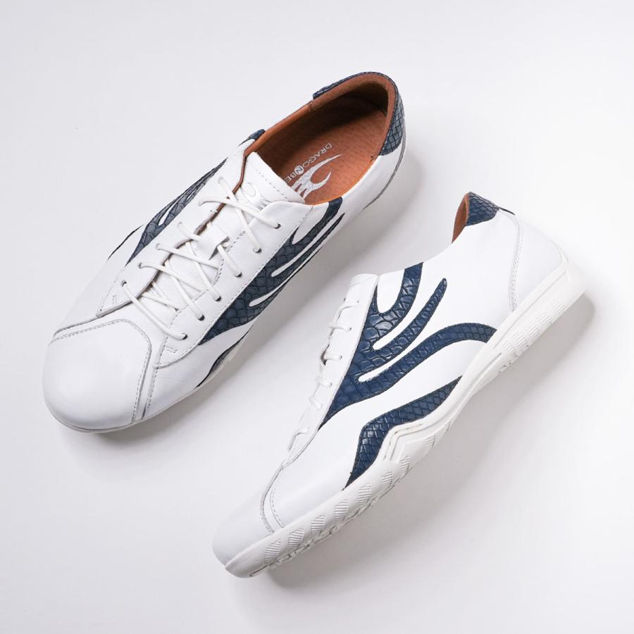 DRAGON BEARD ドラゴンベアード 公式 スニーカー DB CLASSIC 72sn WHT/NVY 再入荷 メンズ 白 レザー メンズファッション シューズ 細身 クラシック 定番 ...