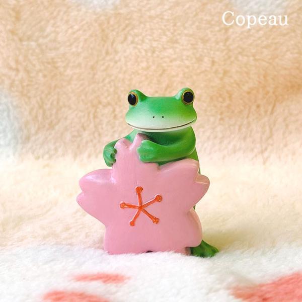 コポー カエル カエルの置物 かえる 雑貨 コポーカエル コポーシリーズ グッズ マスコット 桜の花とハイポーズ copeau : DRAWER PLUS - 通販 - Yahoo!ショッピング