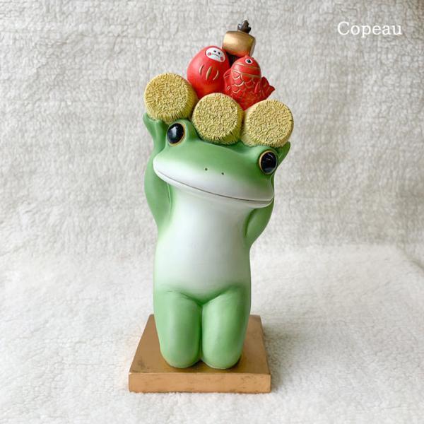 コポー カエル カエルの置物 かえる コポーカエル カエルグッズ コポーシリーズ マスコット ミニガーデン 縁起物を抱えたカエル 和雑貨 copeau ダイカイ : DRAWER PLUS ...