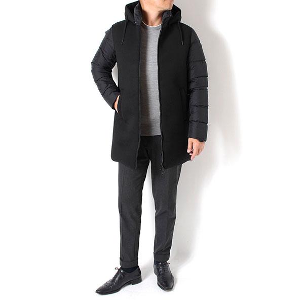 HERNO ヘルノ メンズ 切り替えポーラテック ダウンコート【ブラック】 PI001090U 12004 9389/【2023-24AW】m-outer : drawers ドロワーズ ...