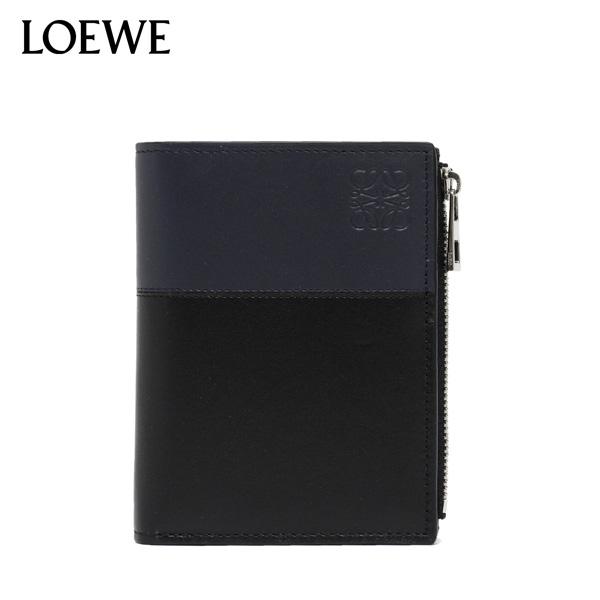 LOEWE（ロエベ） 24SSモデル SLIM COMPACT WALLET スリム コンパクトウォレット 二つ折り財布【NAVY+BLACK ...