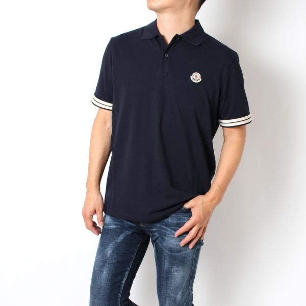 MONCLER 25SSモデル モンクレール ワッペン+スリーブライン 鹿の子ポロシャツ【ネイビー】 8A00020 89A16 7A9/【2025SS】m-tops : drawers ドロ ...