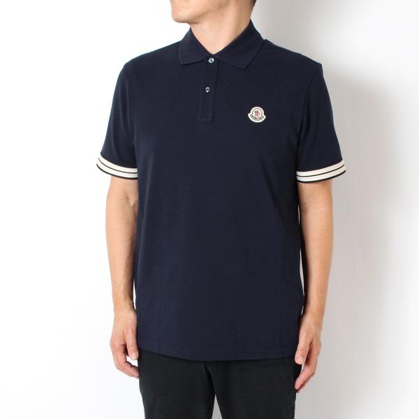 MONCLER 25SSモデル モンクレール ワッペン+スリーブライン 鹿の子ポロシャツ【ネイビー】 8A00020 89A16 7A9/【2025SS】m-tops : drawers ドロ ...
