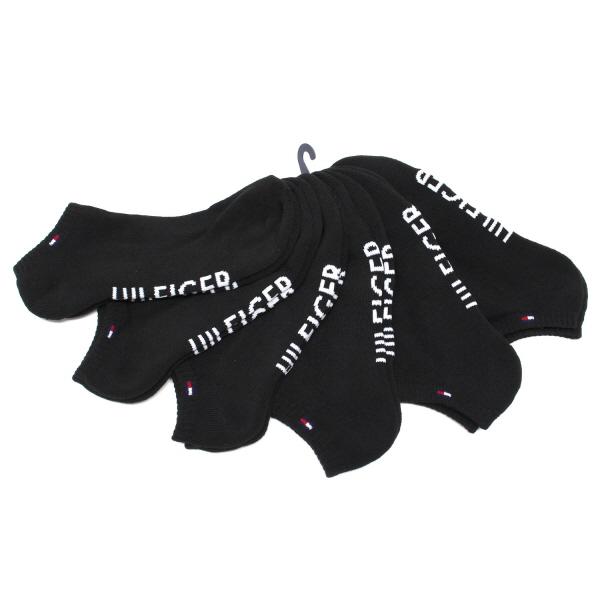 TOMMY HILFIGER トミー・ヒルフィガー メンズ ソックス 6足セット【BLACK】 TVM221NS04002 BLACK/m ...