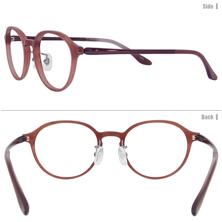 松ネコメガネ【8603-C3】（鼻パッド付セルフレーム+薄型レンズ+メガネ拭き+ケース付き）※素材の特性上、顔幅の調整は出来ません ...