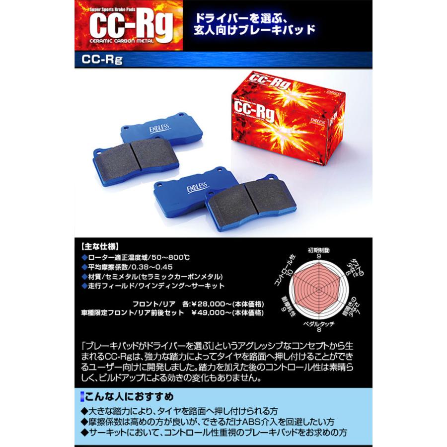 フィアット 500 ブレーキパッド 312141 10 11- フロント用 MX72 ENDLESS エンドレス EIP191 【海外正規品】