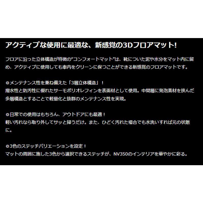 GENB NV350キャラバン 3Dフロアマット E26 標準ボディ コンフォートマット Red Stitch フロントセット Genb(玄武) OMF01RC : DREAMERS - 通販 ...