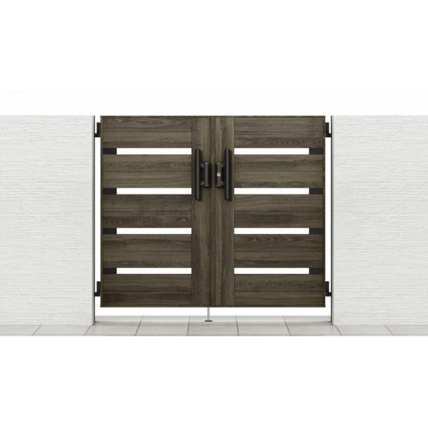 LIXIL 門扉 リクシル 開き門扉AA YS1型 横桟 両開き 08-12/08-14/08-16 柱使用 W1600(800+800)×H1200/1400/1600mm 開き門扉 ...