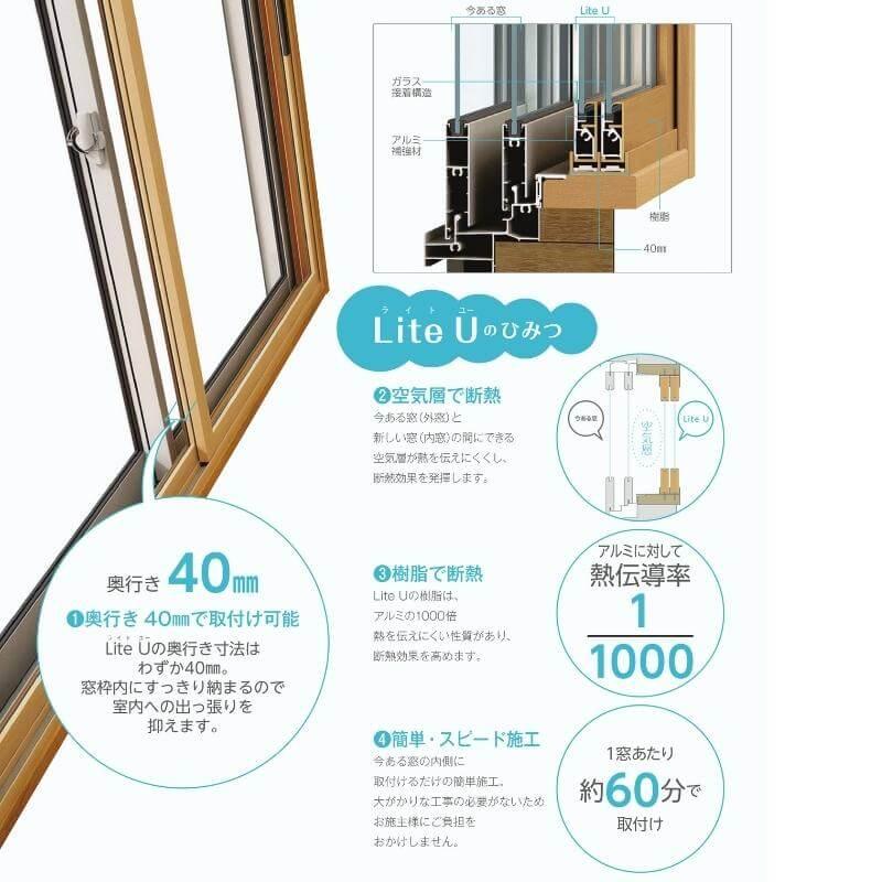 YKK AP エコ内窓 引き違い窓 浴室仕様 ユニットバス納まり 単板 3mm透明硝子 巾550-1000×高さ300-500mm YKKap LiteU ykk 引違い窓 ライトユー ...