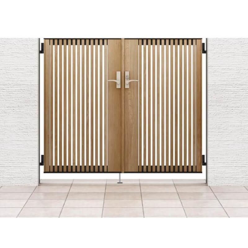 LIXIL 開き門扉AB ウッディTS1型両開き 埋込使用 呼称08-12 扉寸法W1600(800+800)×H1200mm リクシル 開き門扉 おしゃれ シンプル リフォーム ...