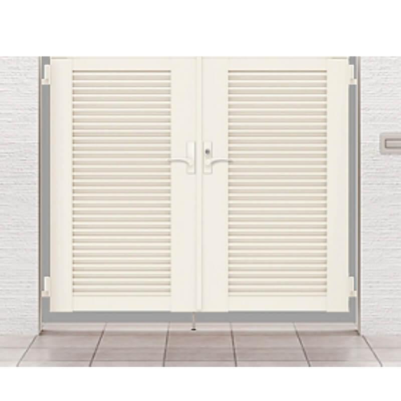 LIXIL 開き門扉AB YM1型 両開き 柱使用 呼称06-12 扉寸法W1200(600+600)×H1200mm リクシル 開き門扉 おしゃれ シンプル リフォーム : リフォームお ...