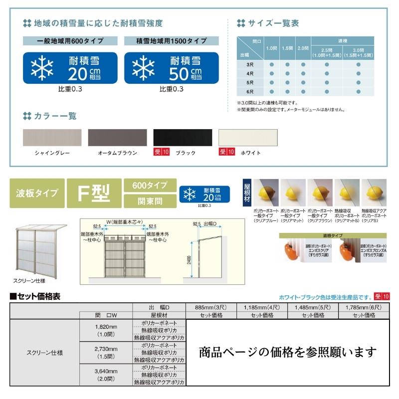 最大12%OFFクーポン スピーネストックヤード 間口1.0間1820mm×出幅4尺1185mm リクシル 波板タイプ F型 LIXIL ストックヤード スクリーン仕様 LIXIL 間口1.0 ...
