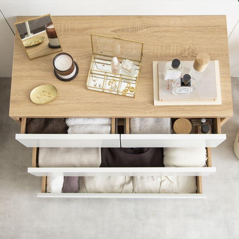 幅80cm Linoa チェスト 4段 ナチュラル／ホワイト 153011 :37-919:Dreamrelife Store - 通販 - Yahoo!ショッピング