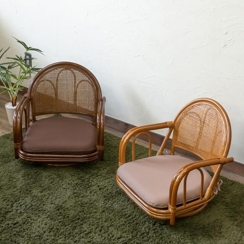 ラタン 回転座椅子 ロータイプ 1脚 IM-13BR/HN : ドリームリライフショップ - 通販 - Yahoo!ショッピング