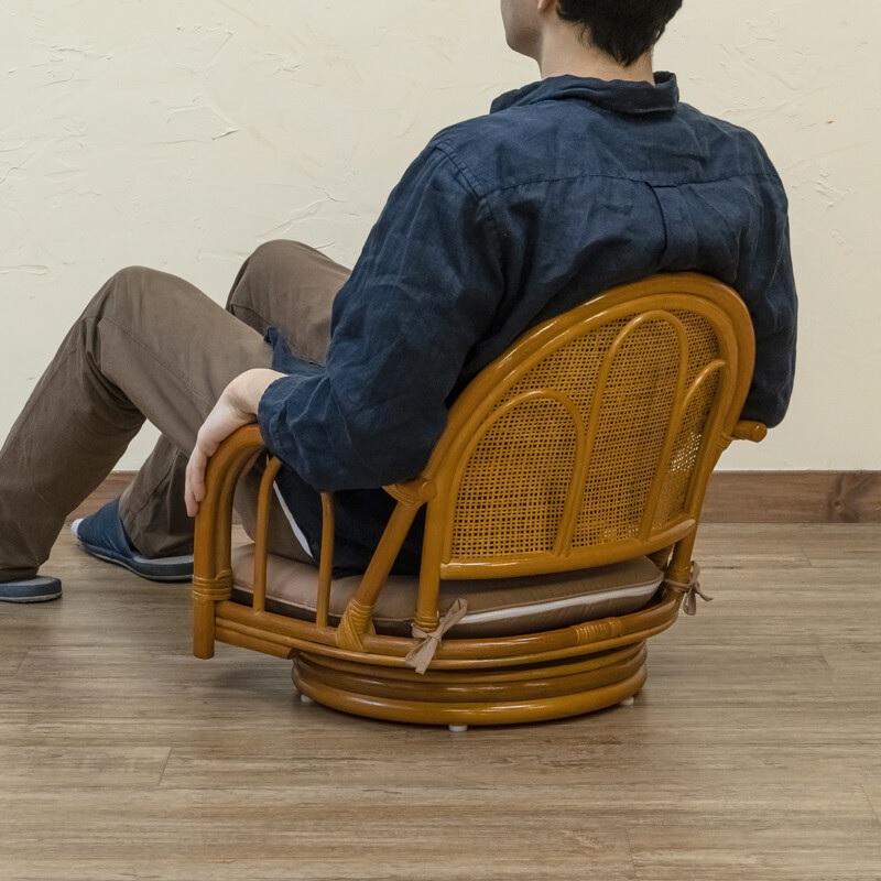 ラタン 回転座椅子 ロータイプ 1脚 IM-13BR/HN : ドリームリライフショップ - 通販 - Yahoo!ショッピング