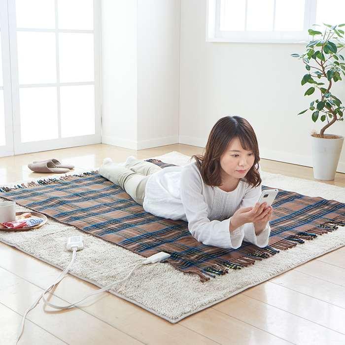 電気ひざ掛けワイド CB 縦160x横120cm 電気ブランケット 防寒 寒さ