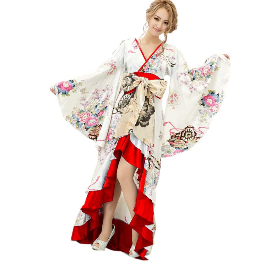 花魁 コスプレ 送料無料 新色入荷 仮装 和服 着物 ドレス 巫女 サテン