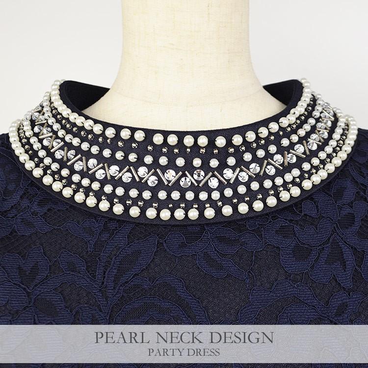 パーティードレス 結婚式 ドレス 大きいサイズ スカラップレース パールネック パーティードレス 4サイズ S M L XL 結婚式ドレス お呼ばれドレス ゲストドレス レディース フォーマル フォーマルドレス 2次会 きれいめ パーティードレス 結婚式 ドレス 大きいサイズ 送料無料 スカラップ