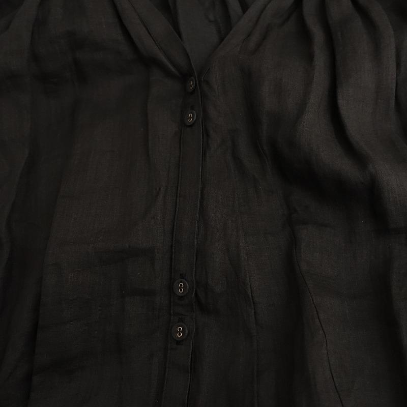 Tabrik 【定価5万】タブリク *アンティークカラーラミー薄手ワンピース*古布使いドレス黒タブリック1022(1-2210-545 ...