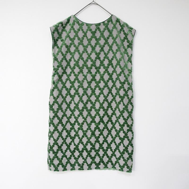 //ミナペルホネン mina perhonen *moss pearl ベルベットジャガードワンピース*36ドレス麻リネンベース(1-2401-558)【02B42】 :1-2401-558 ...