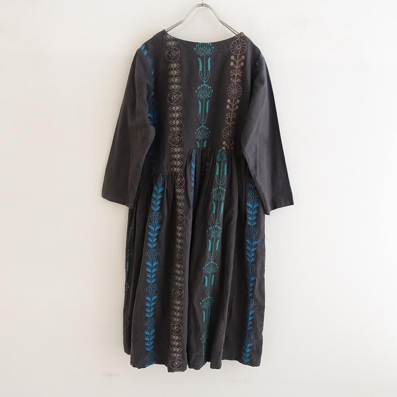 marble SUD マーブルシュッド *フラワー刺繍ウエストギャザーワンピース*コットンフランネルチャコール(2-2305-272)【13E32】 : ブランド古着買取drop - 通販 ...
