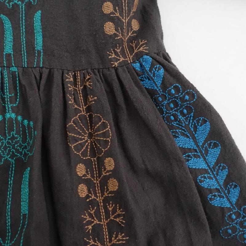 marble SUD マーブルシュッド *フラワー刺繍ウエストギャザーワンピース*コットンフランネルチャコール(2-2305-272)【13E32】 : ブランド古着買取drop - 通販 ...