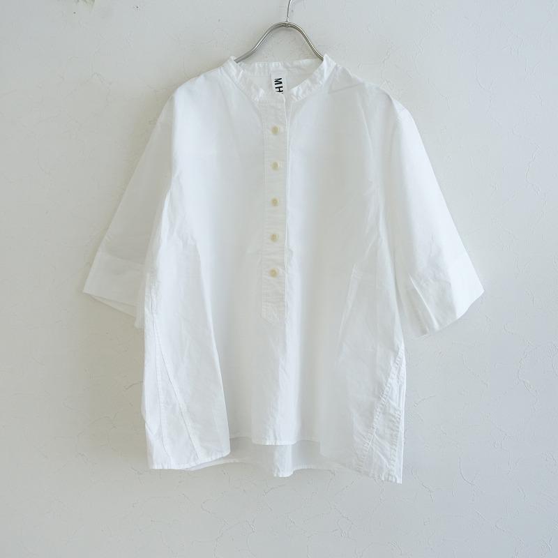 MHL. マーガレットハウエル MARGARET HOWELL *バンドカラーコットンリネンプルオーバーシャツ*1シロ(2-2407-36)【10H42】 : ブランド古着買取drop ...