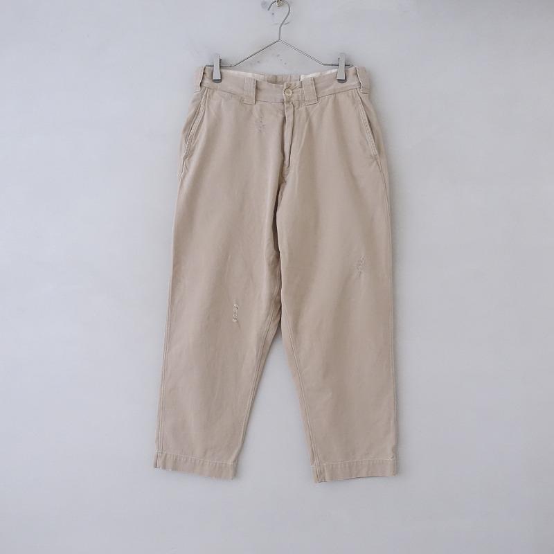 45R フォーティファイブアール *コットンツイルリペアダメージ加工ワイドテーパードパンツ*2ベージュ45rpm(2-2501-126)【11B52】 : 2-2501-126 : ブランド ...