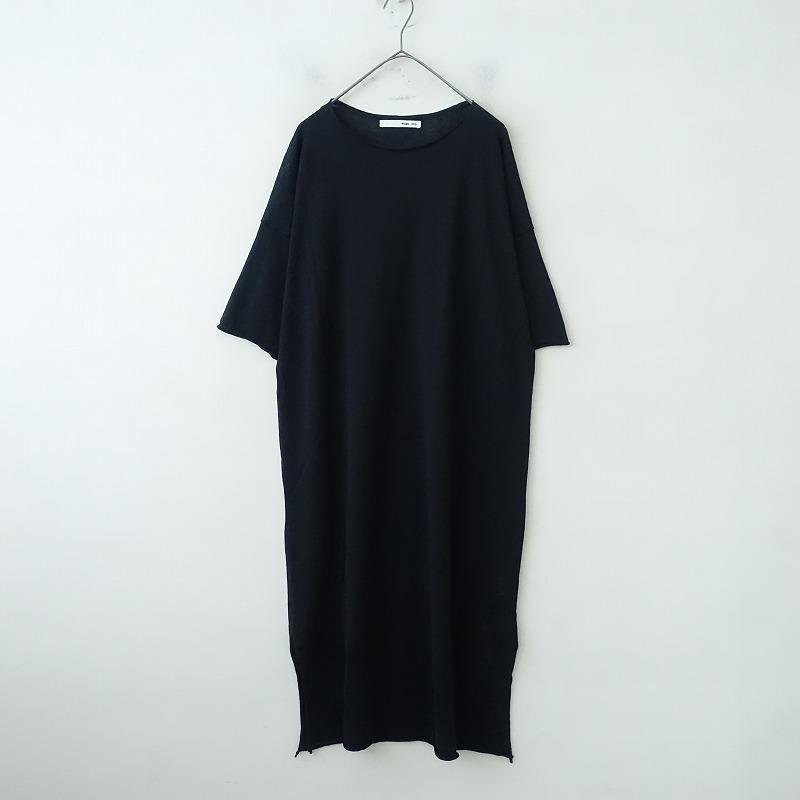 evam eva エヴァムエヴァ eva*リネンナイロンジャージーIラインワンピース*ブラックドロップショルダースリット(2-2507-487)【71H52】 : ブランド古着買取drop ...