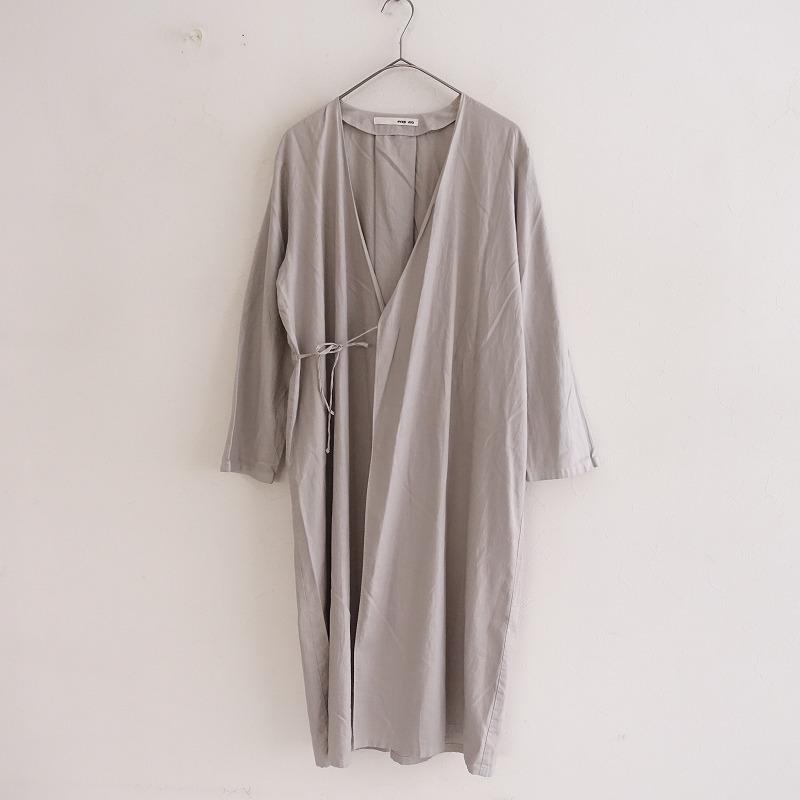 evam eva（エヴァムエヴァ） *cotton silk cashe coeur robe*2コットンシルク綿絹グレーロング羽織ワンピース ...
