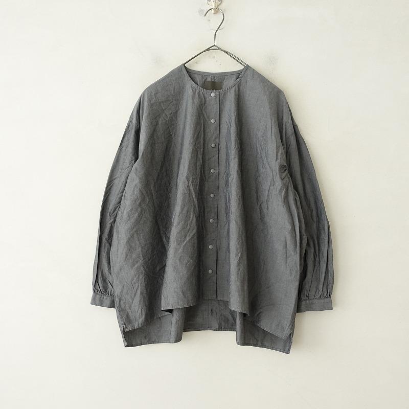 TANDEY オローネ *コットンノーカラーブラウス*綿グレーギャザーシャツ(25-2403-455)【02D42】 : ブランド古着買取drop - 通販 - Yahoo!ショッピング