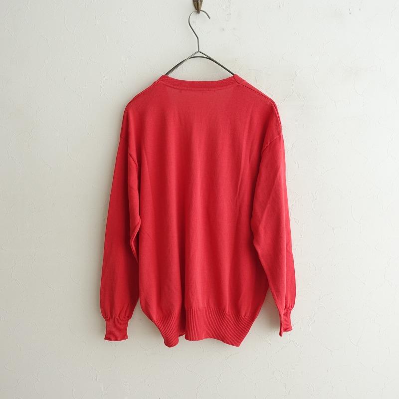 ユイティーム ニ huitieme nid *ニットカーディガン*綿コットン混赤Vネック羽織(25-2407-40)【13G42】 : ブランド古着買取drop - 通販 - Yahoo!ショッピング