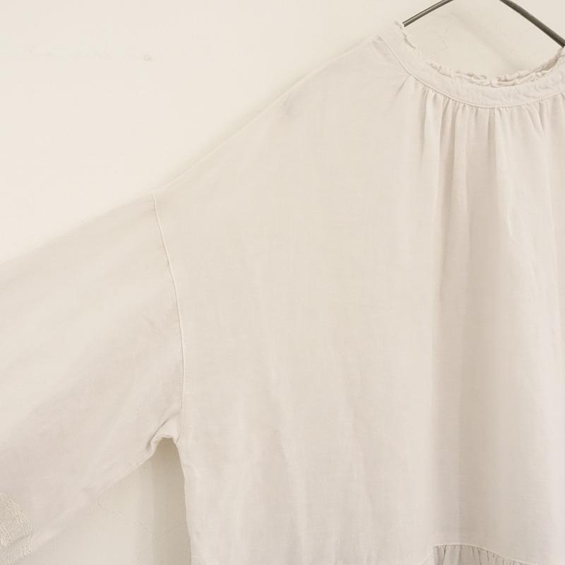 【2024SS/定価4.1万】ネストローブ nest Robe *リネン近江晒レース切り替え袖ワンピース*F麻オフ白ドレス(25-2412-50)【50A52】 : 25-2412-50 ...