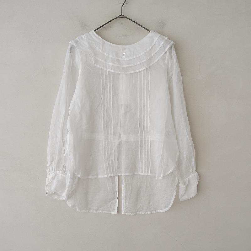 Heriter 【美品/定価3.3万】エリテ Heriter*コットンオーガンジーブラウス*38薄手シャツホワイトnesessaireネセセア(27-2307-39)【72G32 ...
