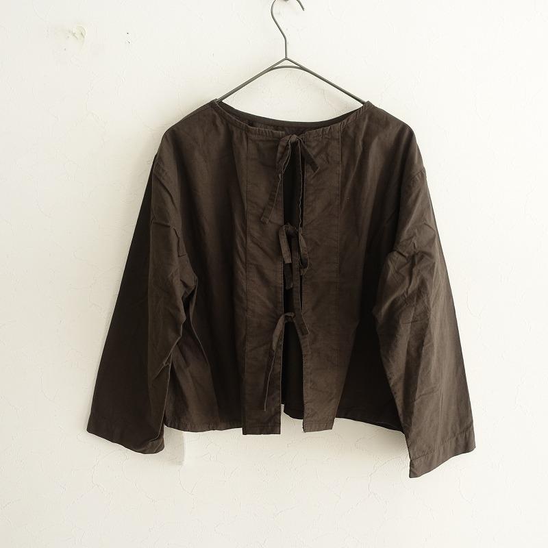 ミーターイー miiThaaii *バックリボンコットンボートネックシャツ*ブラウスダークブラウン長袖(33-2302-771)【81C32】 :33-2302-771:ブランド古着買取 ...