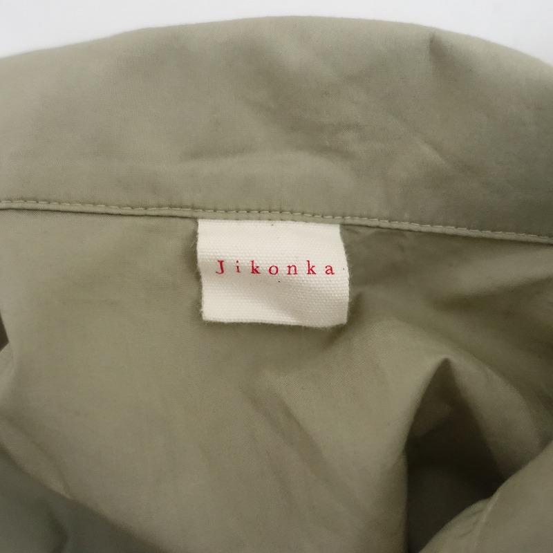 而今禾 jikonka *コットン2wayシャツチュニック*ジコンカライトカーキ半袖オーバーサイズワンピース(33-2308-340)【82H32】 :33-2308-340:drop ...