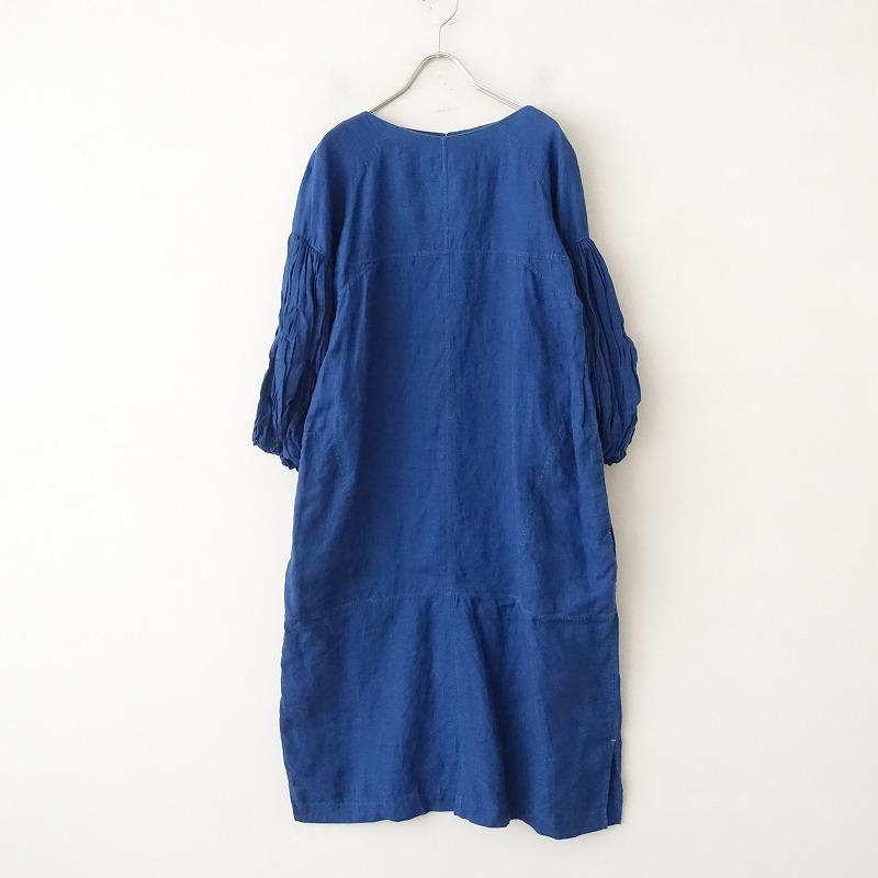 //スクランプシャス SCRUMPCIOUS *バルーンスリーブ7分袖ワンピース*ネイビーボリュームスリーブ(33-2311-235 ...