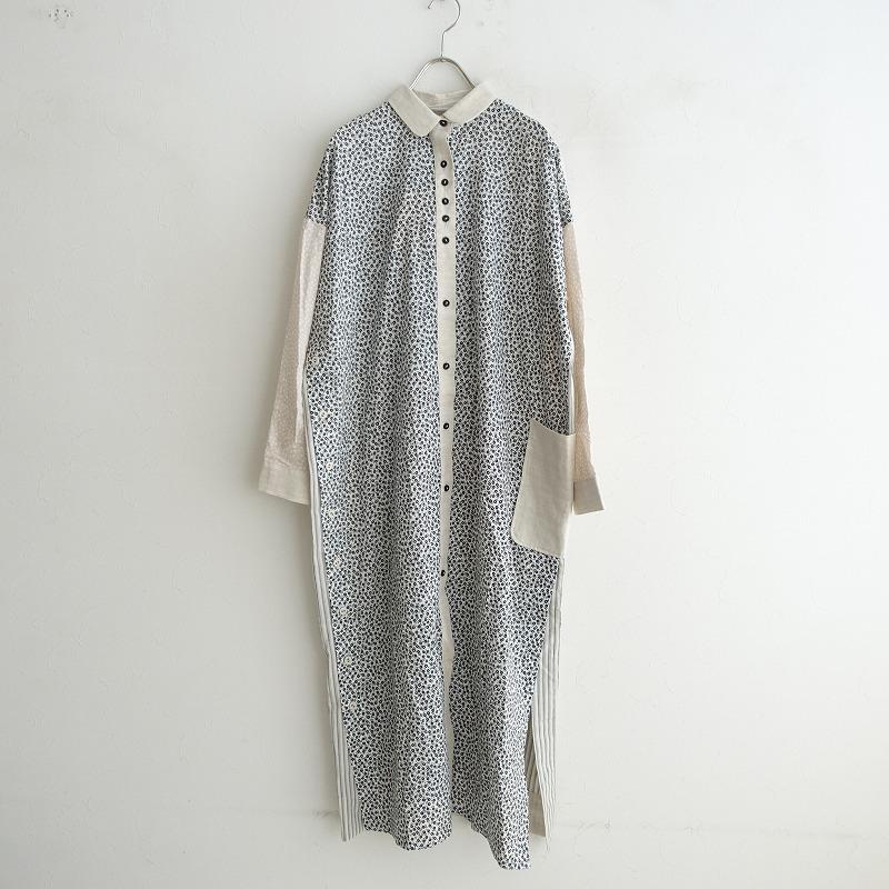 mudoca //【美品/定価3.5万】ムドカ *こけむす日 シャツワンピース*パネルパターン長袖ロングスリーブ小花(33-2402-111)【30C42a】 : ブランド古着買取drop ...