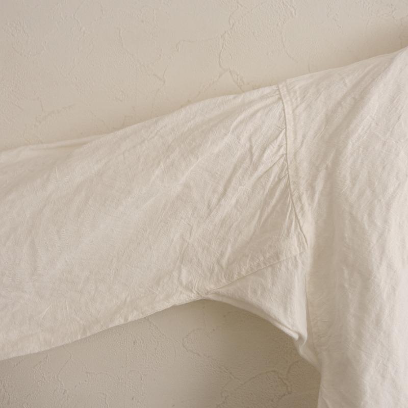 //而今禾 jikonka *コットンワイドスキッパーシャツ*ジコンカ無地オフホワイト幅広ブラウス長袖(33-2402-56)【32B42】 : ブランド古着買取drop - 通販 ...