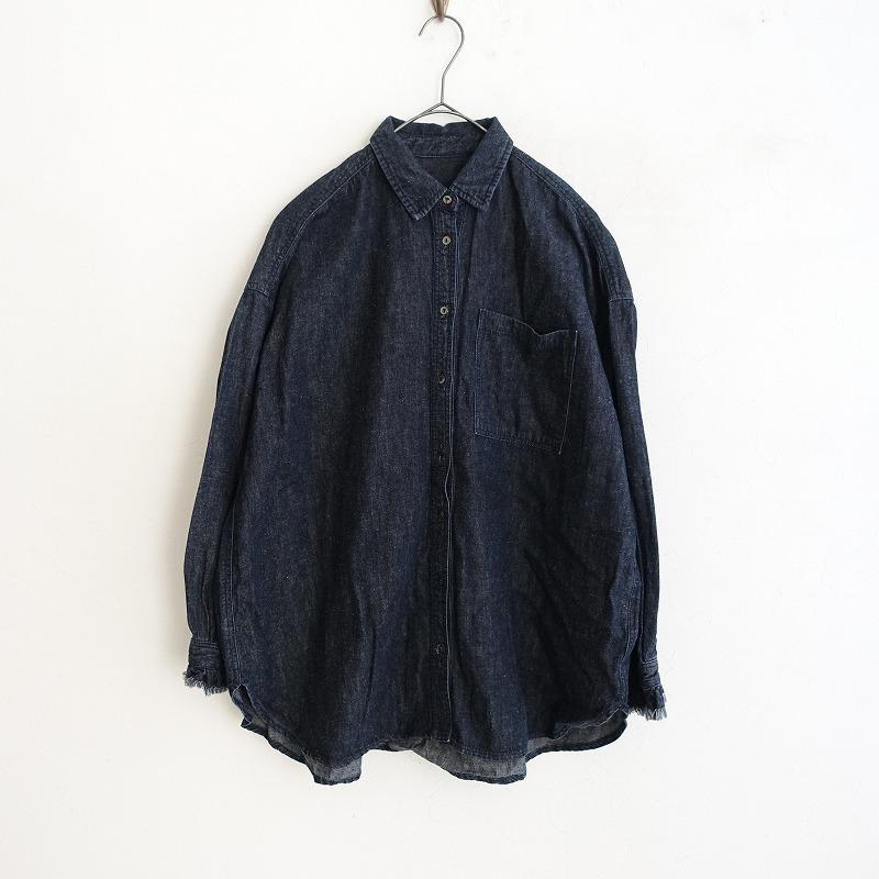 【2023/定価2.6万】ネストローブ nest Robe *コットンリネンダンガリー袖フリルシャツ*Fデニム長袖(33-2412-615)【10B52】 : 33-2412-615 ...