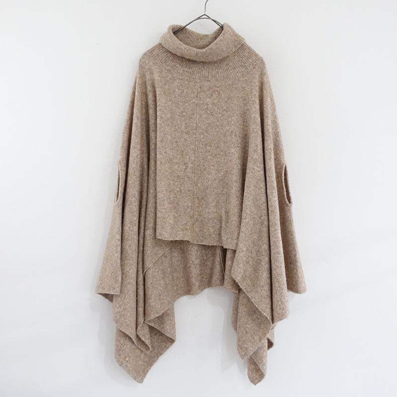 08Mab ゼロハチマブ 08 Mab *タートルネックニットポンチョ*Fベージュミックスオーバーサイズビッグ(33-2502-119)【20C52】 : ブランド古着買取drop - 通販 ...
