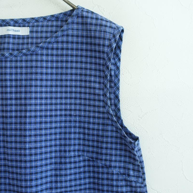 ミーターイー miiThaaii *コットンチェックノースリーブシャツ*スリーブレスブルー系(33-2507-652)【12H52】 : ブランド古着買取drop - 通販 - Yahoo ...