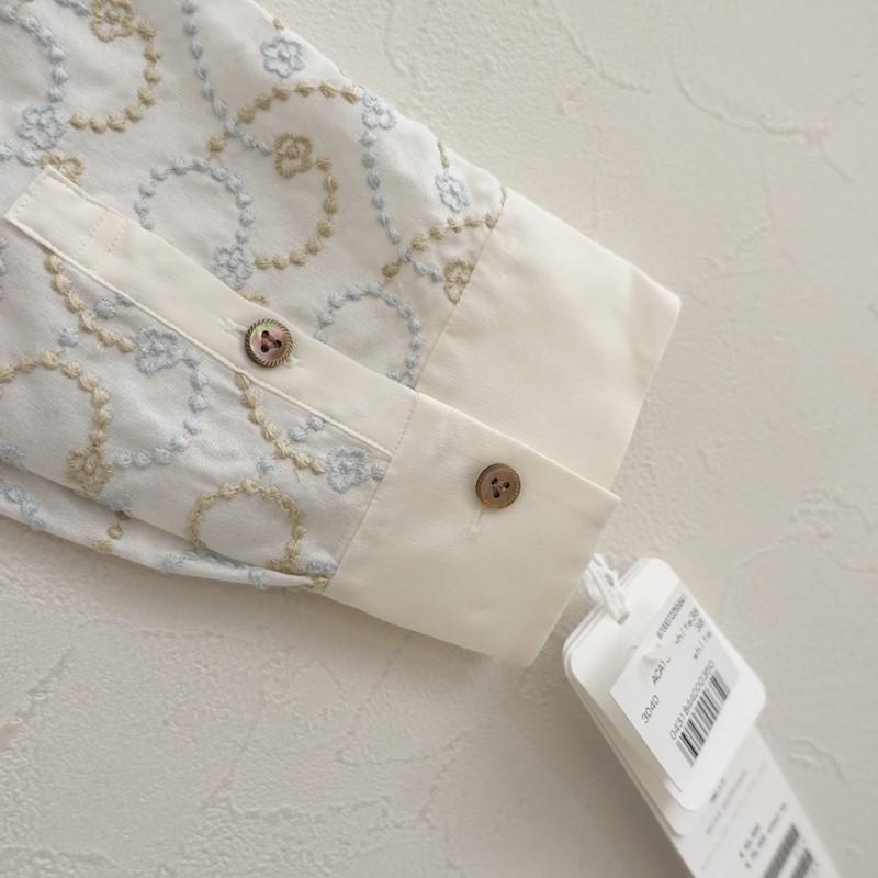 mina perhonen（ミナペルホネン） 【未使用/定価8.3万】ミナペルホネン *flower leap コットンシルク刺繍ブラウス ...
