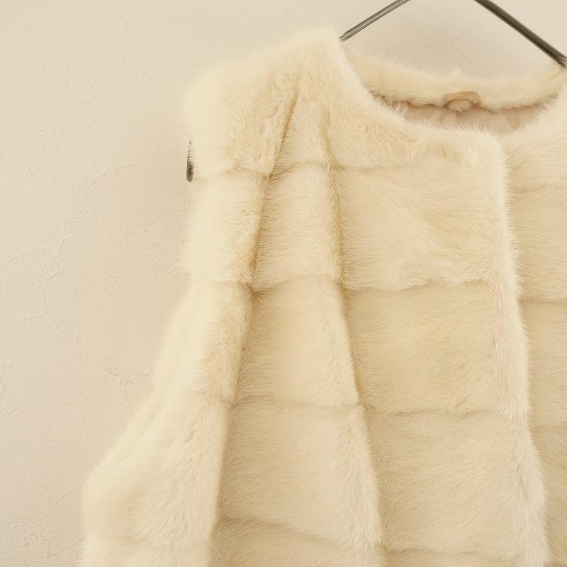 LIGNAGGIO 【美品】リナージオ *リアルミンクジレベスト*M前開きクルーネック裏地付きドローコードポケット(4-2411-116)【81L42】 : ブランド古着買取drop - 通販 ...