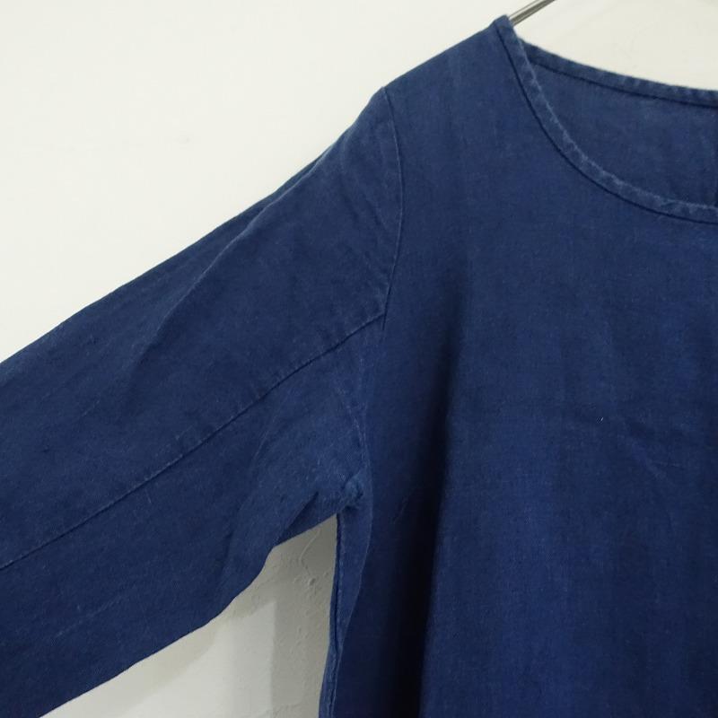 YAMMA ヤンマ産業 *リネンAラインワンピース*ネイビーブルー麻膝下スカート(84-2505-139)【03F52】 : ブランド古着買取 ...