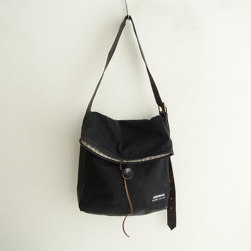 ミフコ Mifuko *キャンバスショルダー*肩掛けブラック黒斜め掛け(ba11-2501-18)【92A52】 : ba11-2501-18 : ブランド古着買取drop - 通販 ...