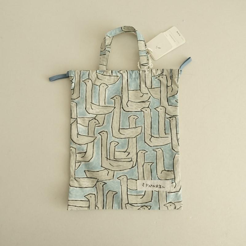 mina perhonen（ミナペルホネン） 【美品】ミナペルホネン *assemblage 巾着バッグ 小*手提げかばん鳥ライトブルー(ba31-2511-8)【51L52】 : ブランド ...