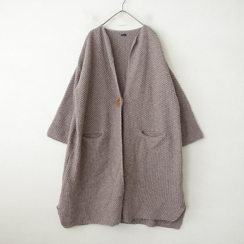 ICHI イチ *ウールブレンドニットコート*アウター羽織りカーディガン毛混ワイドモカブラウン(jk1-2509-587)【10K52】 : ブランド古着買取drop - 通販 - Yahoo ...
